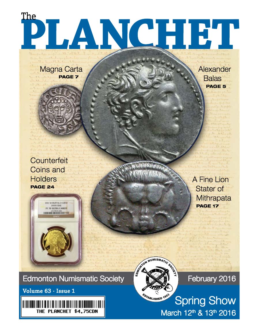 planchet_feb16 - Edmonton Numismatic Society