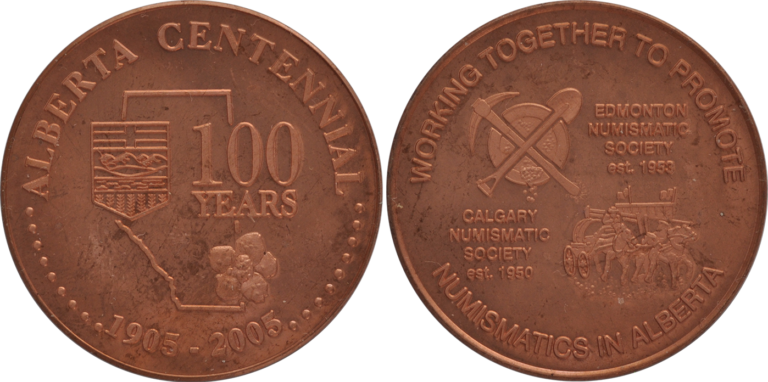 2005 - ENS CNS Alberta 100 Years Token - Edmonton Numismatic Society