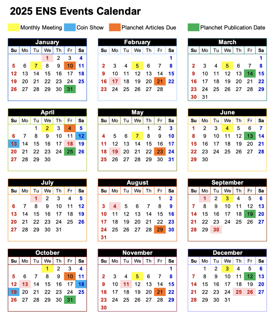 ENS Events Calendar - Edmonton Numismatic Society